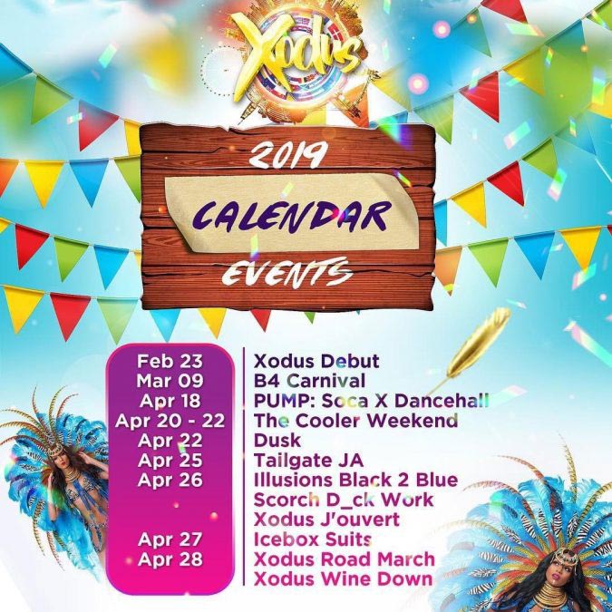 Calendar For Xodus Carnival - Buzzz Caribbean Lifestyle Magazine